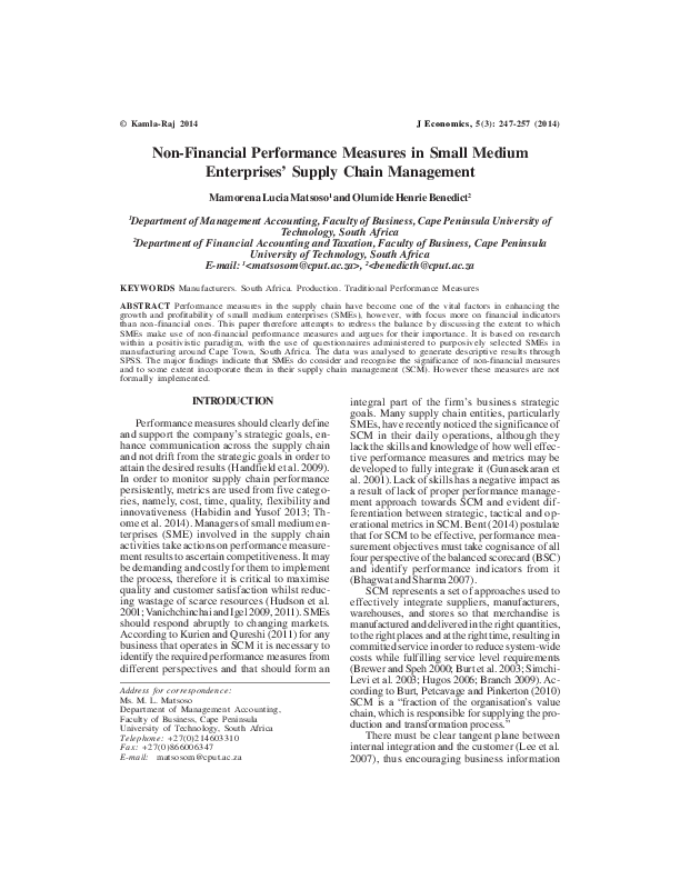 (PDF) Non-Financial Performance Measures in Small Medium Enterprises ...