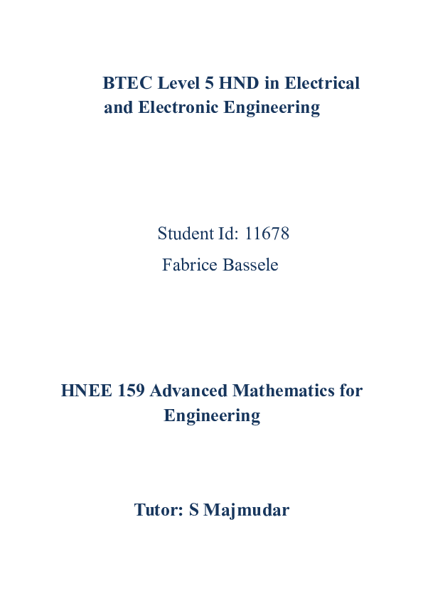 (DOC) BTEC Level 5 HND in Electrical and Electronic Engineering