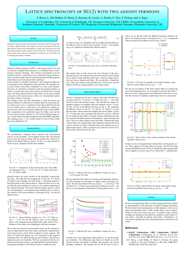 (PDF) LATTICE SPECTROSCOPY OF SU (2) WITH TWO ADJOINT FERMIONS | Biagio ...