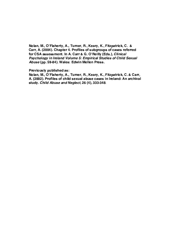 (PDF) Chapter 4. Profiles of subgroups of cases referred for CSA ...