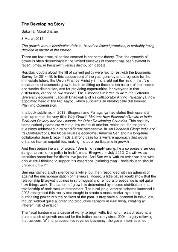 (PDF) The Developing Story