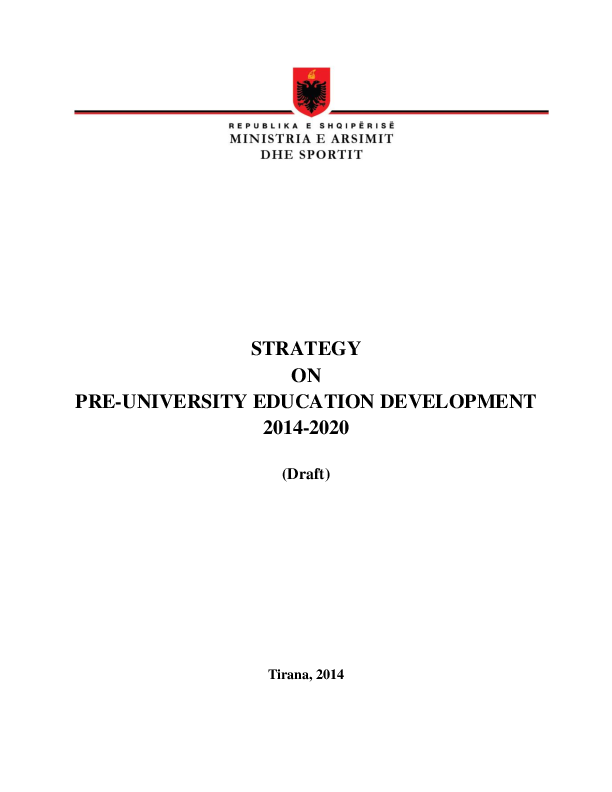 (PDF) STRATEGY ON PRE-UNIVERSITY EDUCATION DEVELOPMENT 2014-2020 (Draft)