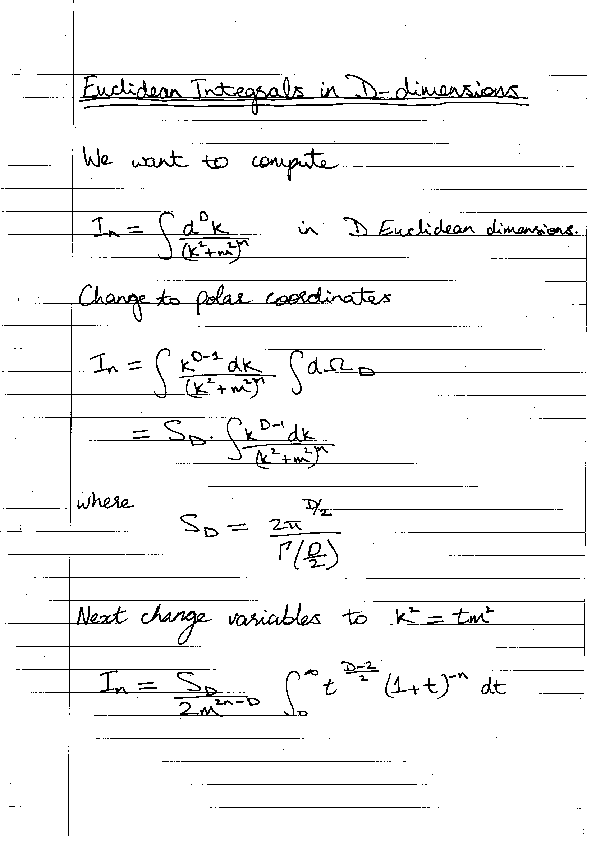 (PDF) Euclidean Integrals in D-Dimensions