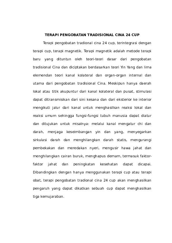 (DOC) TERAPI PENGOBATAN TRADISIONAL CINA 24 CUP