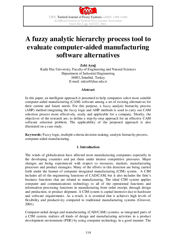 Pdf A Fuzzy Analytic Hierarchy Process Tool To Evaluate Computer