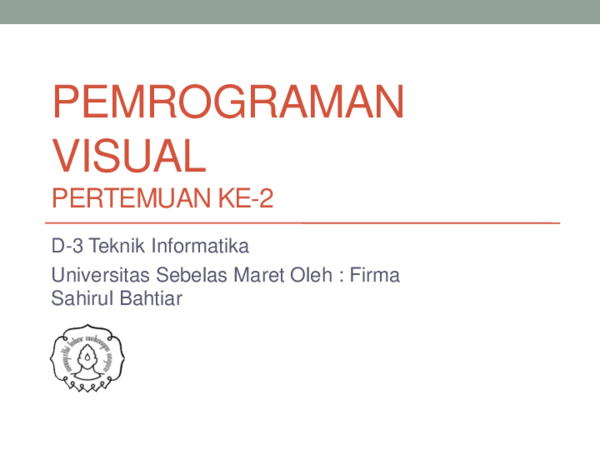 (PDF) Pemrograman visual software usuability