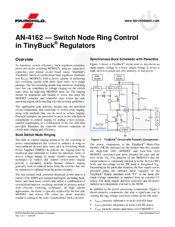 (PDF) AN-4162 — Switch Node Ring Control in TinyBuck ® Regulators Overview