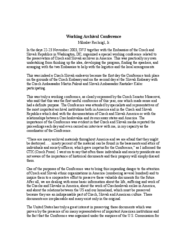 (DOC) Working Archival Conference