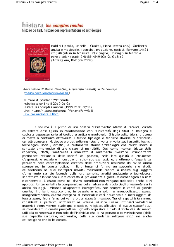 (PDF) Isabella Baldini Lippolis, Maria Teresa Guaitoli (a cura di ...