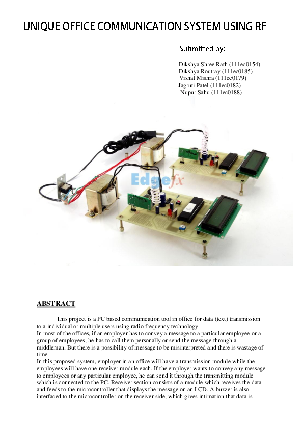 (PDF) Communication System Design Lab project