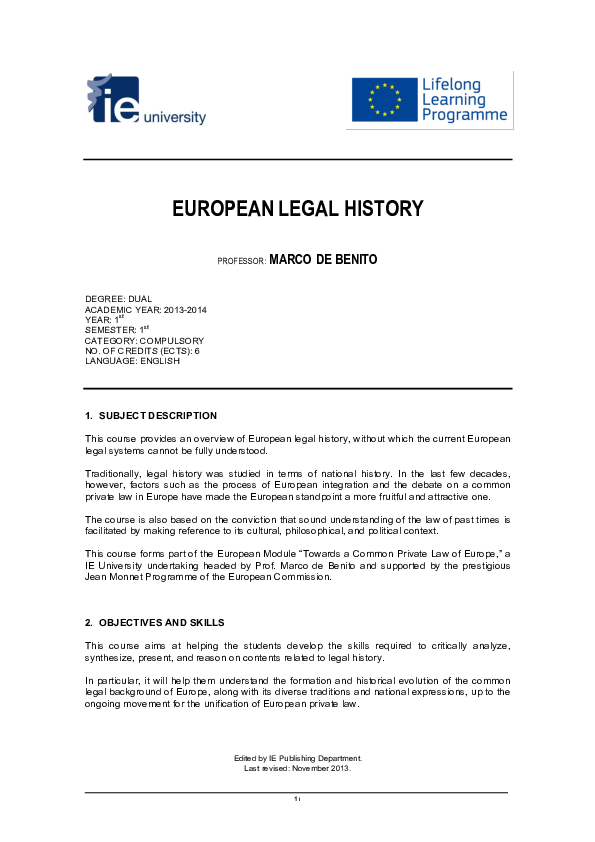 (PDF) European Legal History