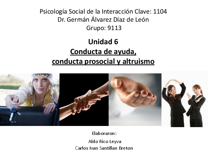 (PDF) Unidad 6 Conducta de ayuda, conducta prosocial y altruismo