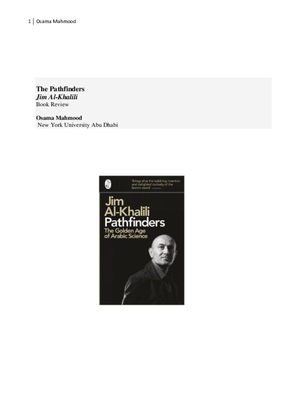 (PDF) Pathfinders by Jim Al-Khalili (Book Review)