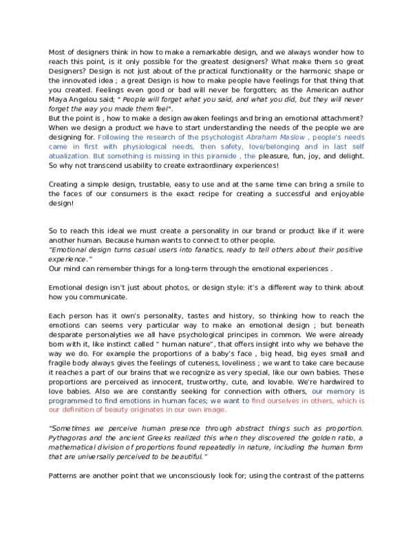 Design for Emotion resume