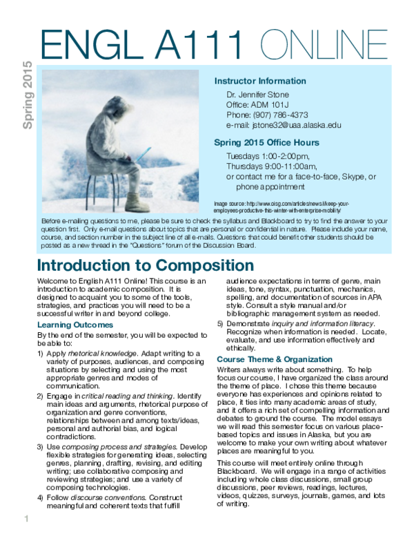 (PDF) ENGL A111: Introduction to Composition