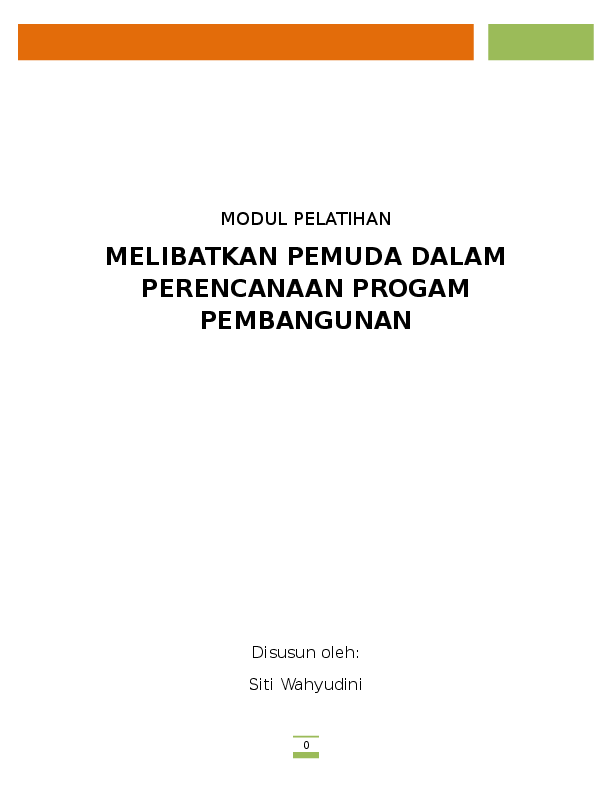 (DOC) Modul Pelatihan Melibatkan Pemuda dalam Pembangunan