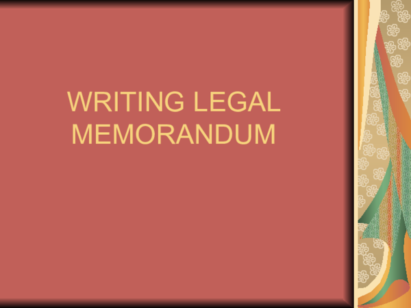(PPT) Legal memorandum