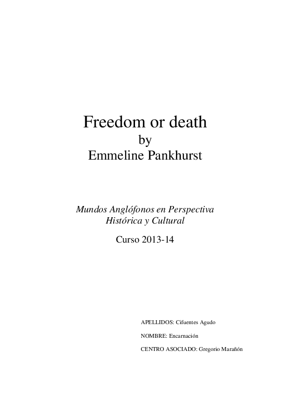 (PDF) Freedom or death