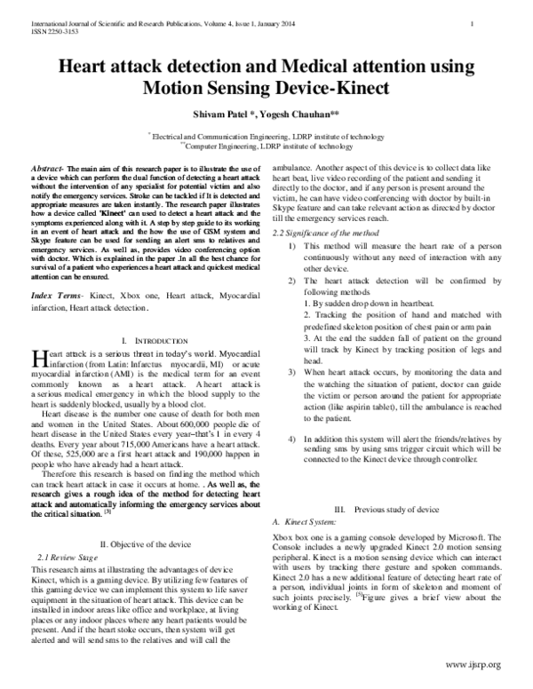 (PDF) Heart attack detection and Medical attention using Motion Sensing ...