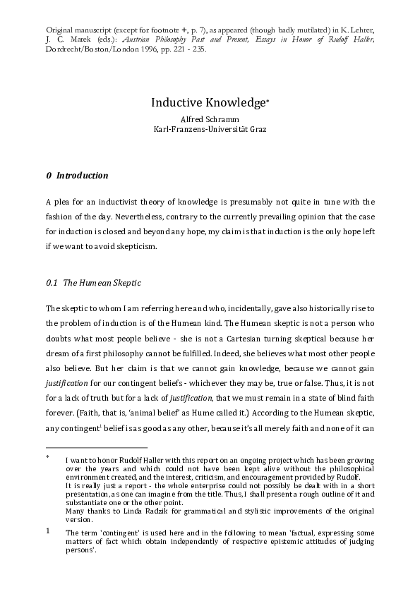 (PDF) Inductive Knowledge