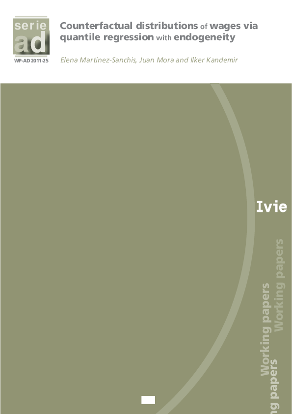 (PDF) Counterfactual distributions of wages via quantile regression with endogeneity