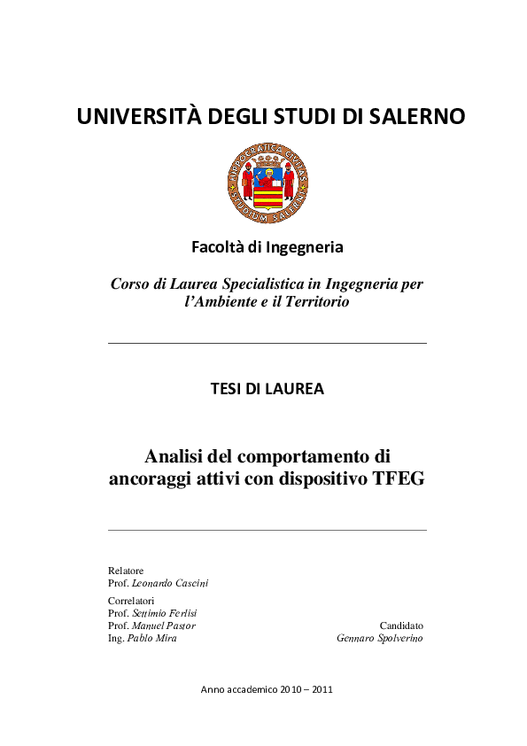 (PDF) UNIVERSITÀ DEGLI STUDI DI SALERNO