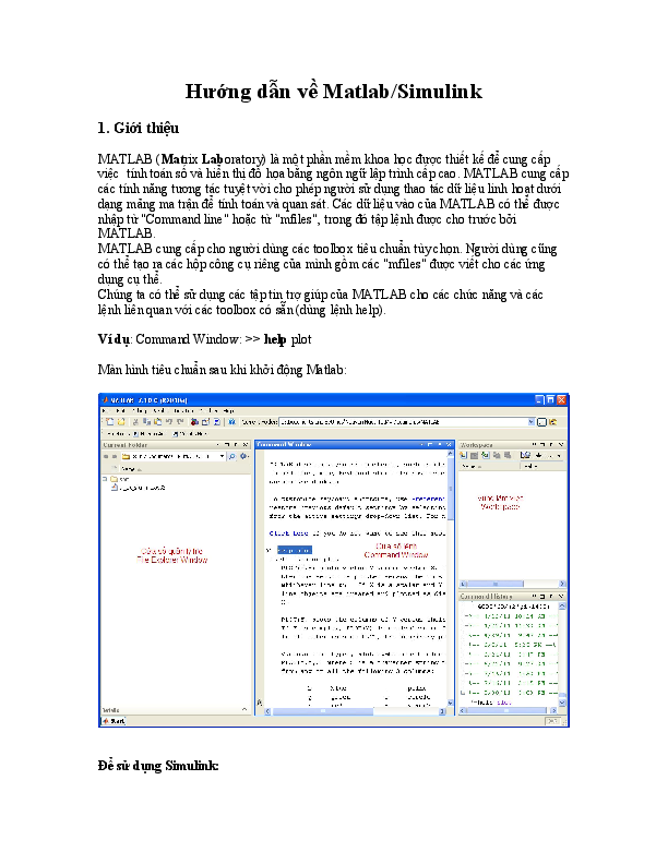 (PDF) Hướng dẫn về Matlab/Simulink 1. Giới thiệu