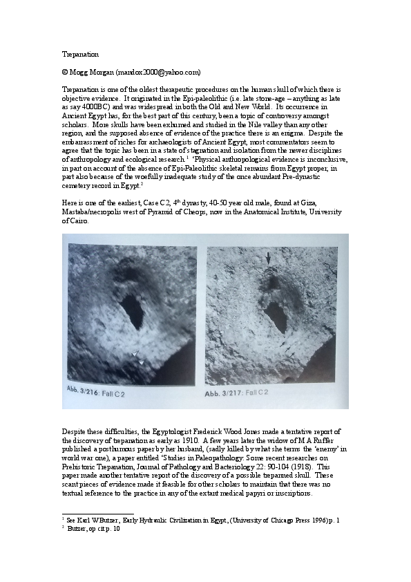 (DOC) Trepanation / Skull surgery in ancient Egypt