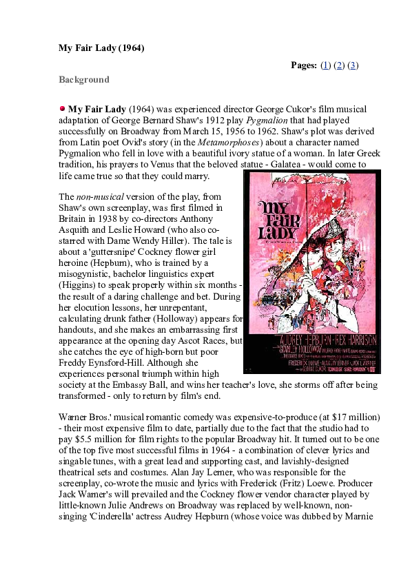 (DOC) My Fair Lady