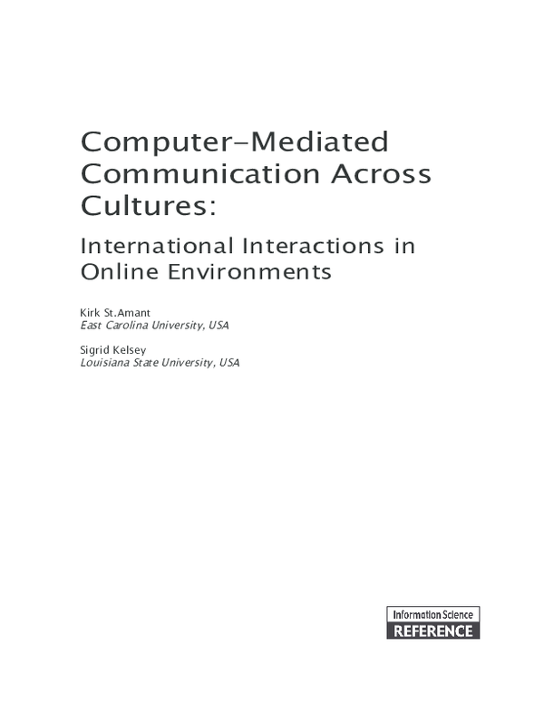 (PDF) Computer-Mediated Communication across Cultures: International ...