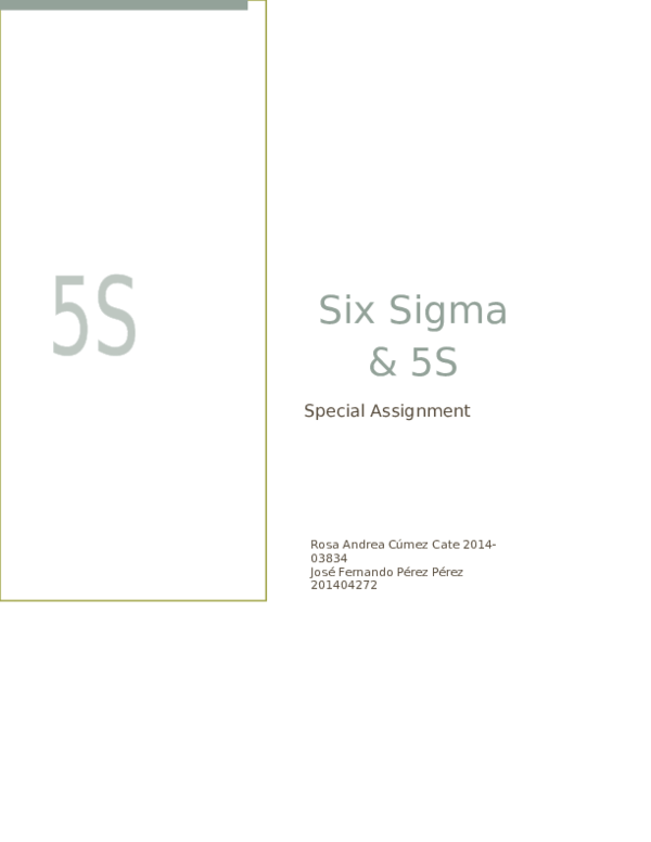 (DOC) Six sigma method and 5s method