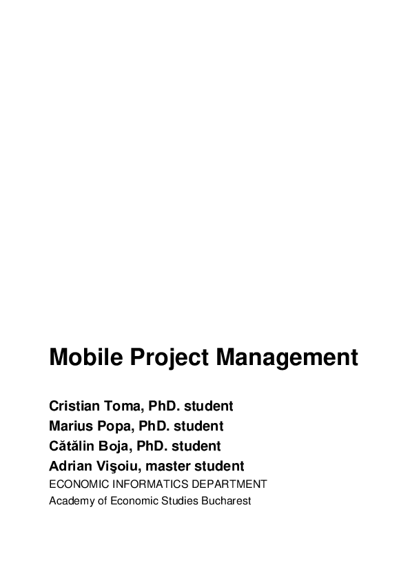 (PDF) Mobile Project Management