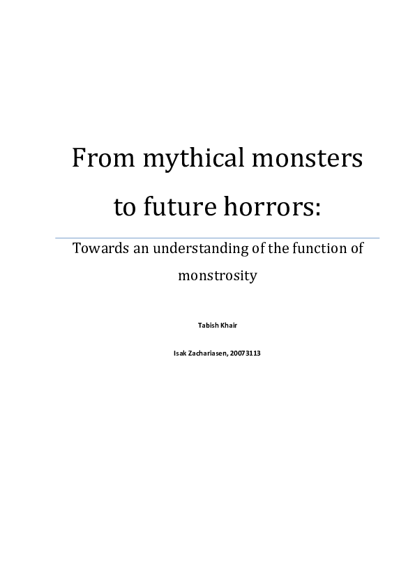 (PDF) From mythical monsters to future horrors: towards an ...