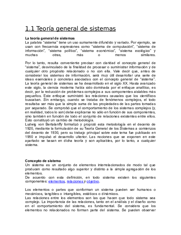 (DOC) 1 Teoría general de sistemas