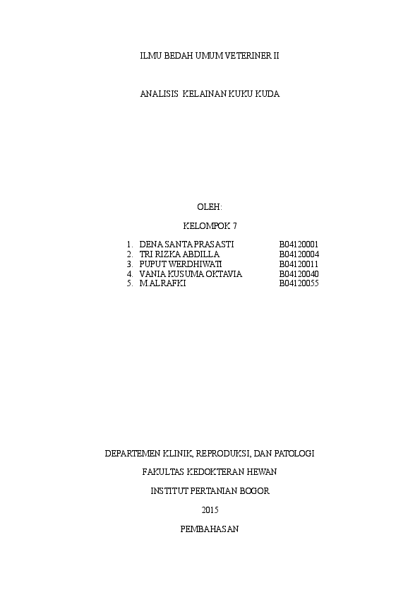 (DOC) analisis kelainan kuku kuda