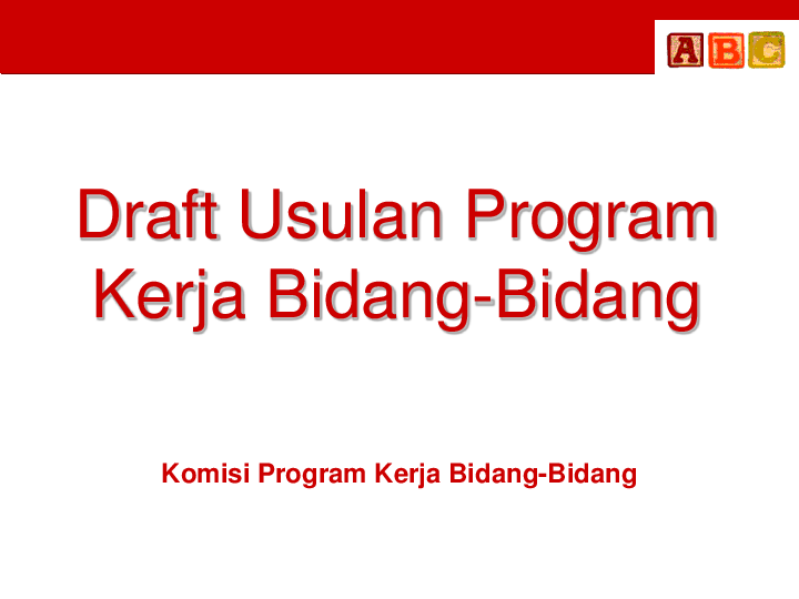 (PDF) Draft Usulan Program Kerja Bidang-Bidang