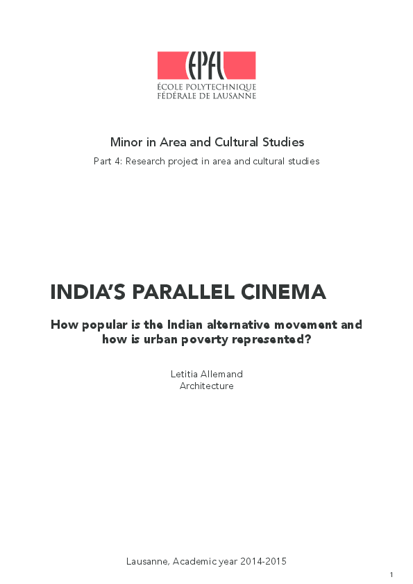 (PDF) India's parallel cinema - Popular culture and representation of ...
