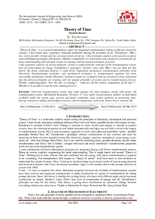 (PDF) Theory of Time (System theory)