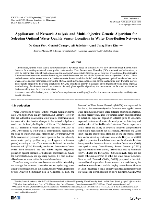 Applications Of Network Analysis And Multi Objective Genetic Algorithm For Selecting Optimal