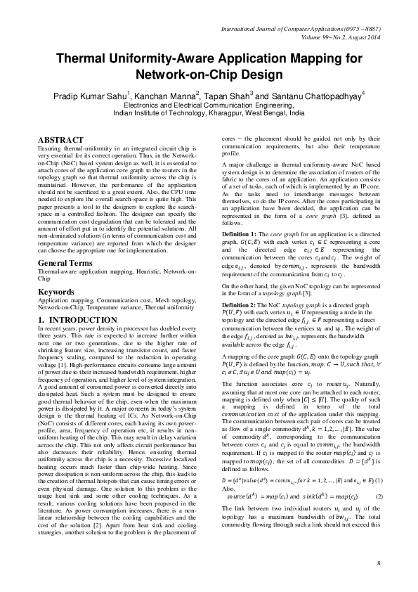 (PDF) Thermal Uniformity-Aware Application Mapping for Network-on-Chip Design