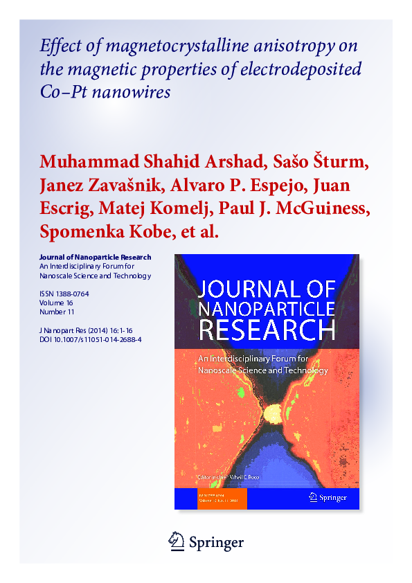(PDF) Effect of magnetocrystalline anisotropy on the magnetic properties of electrodeposited Co ...