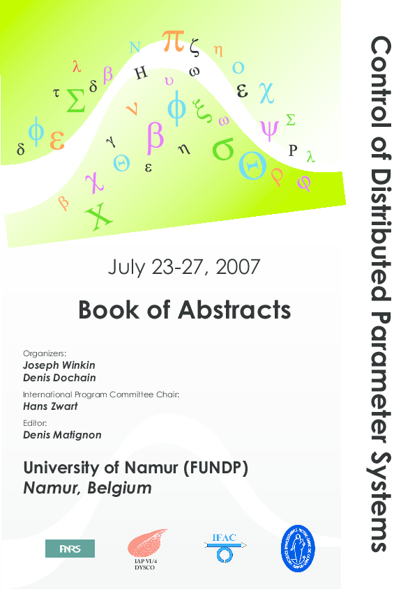 (PDF) Control of Distributed Parameter Systems | Emmanuelle Crepeau, H. Zwart, Dos Martins ...