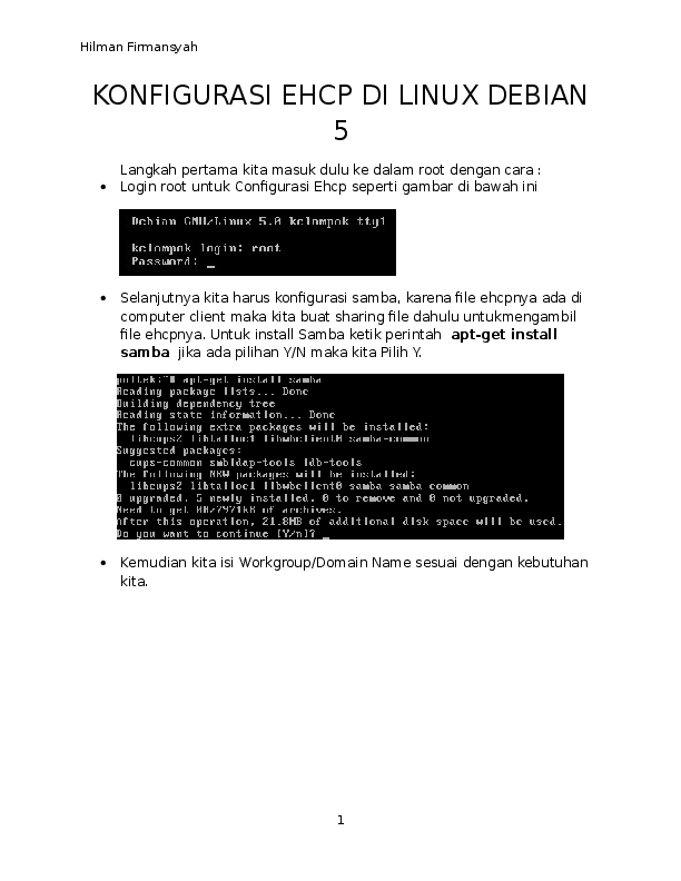 (DOC) KONFIGURASI EHCP (CONTROL PANEL) DI LINUX DEBIAN 5