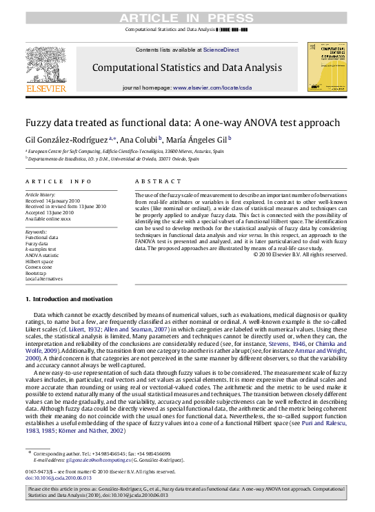 Pdf Fuzzy Data Treated As Functional Data A One Way Anova Test Approach