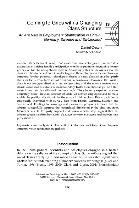 (PDF) Coming to Grips with a Changing Class Structure An Analysis of ...