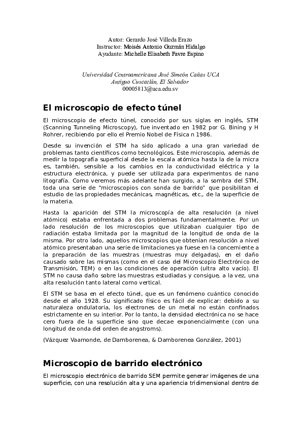 (DOC) El microscopio de efecto túnel