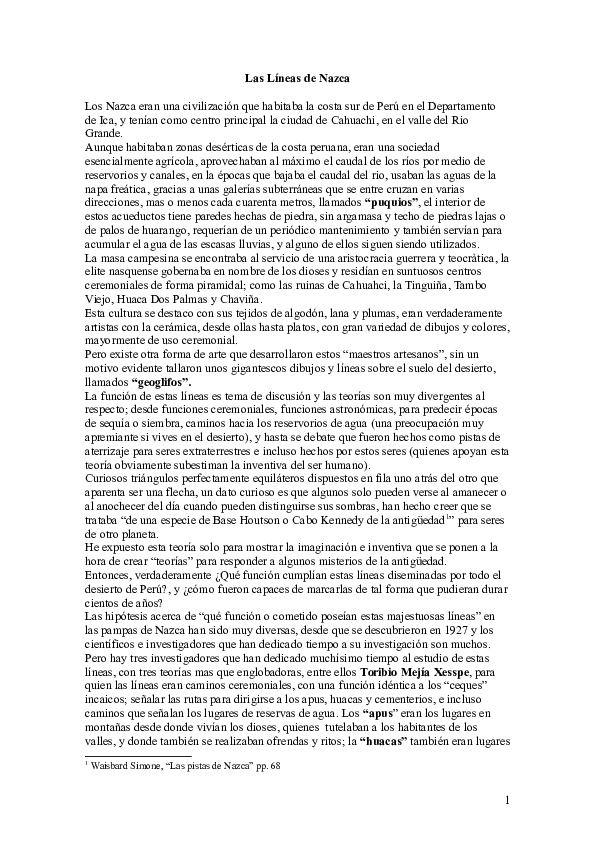 (DOC) Las Líneas de Nazca