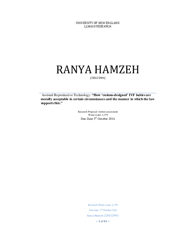(PDF) Assisted Reproductive Technology: “How ‘custom-designed’ IVF ...