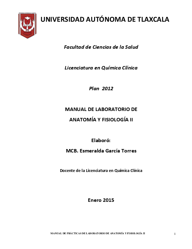 (PDF) MANUAL DE PRÁCTICAS DE LABORATORIO DE ANATOMÍA Y FISIOLOGÍA II