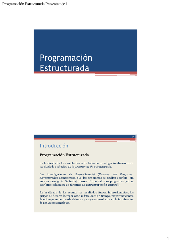 (PDF) Programación Estructurada Presentación1